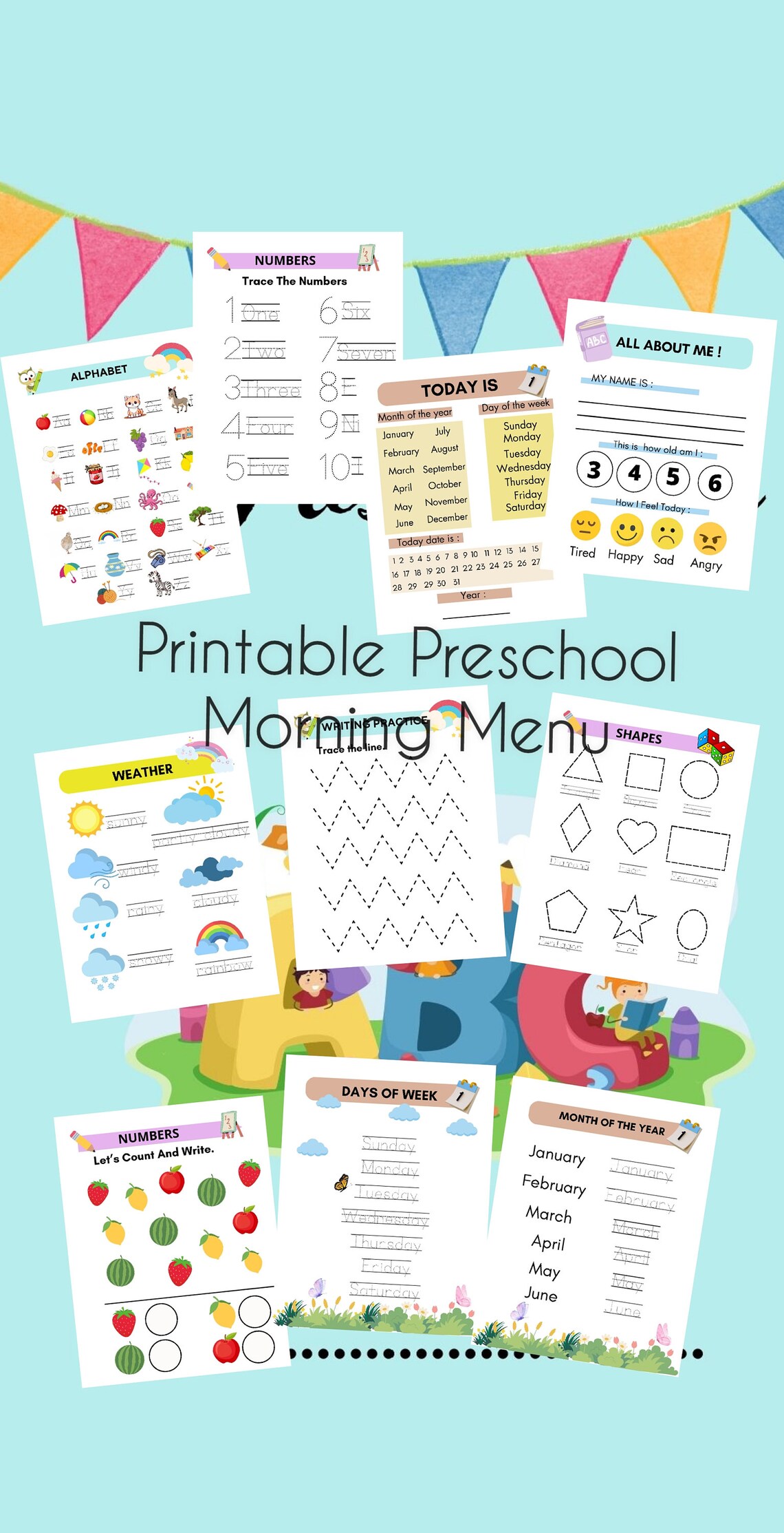 Morning Menu Pages | Homeschool Preschool Morning Menu Printable ...