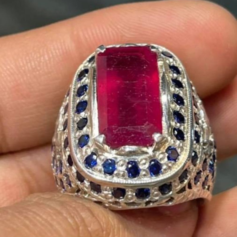 Ruby Men Ring - Etsy