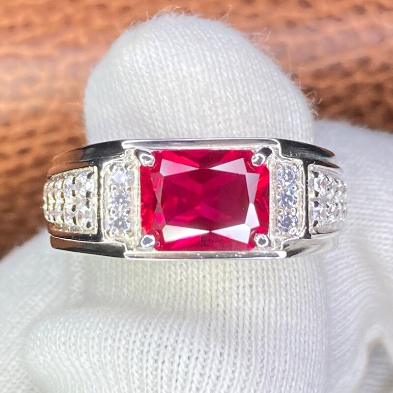 Ruby Men Ring - Etsy