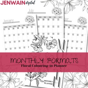 Printable Planner, Personal Planner Bundle, Colour In, Flowers Daily ...