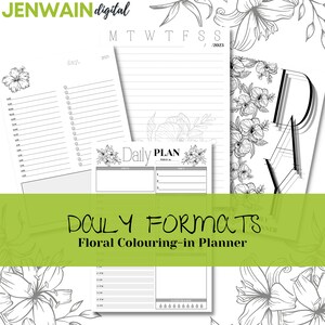 Printable Planner, Personal Planner Bundle, Colour In, Flowers Daily ...