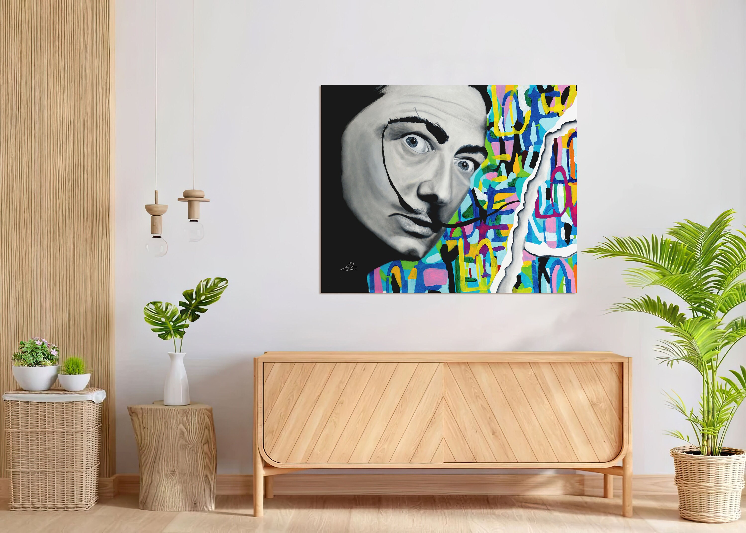 Salvador Dali Portrait Canvas Art by Navit Omesi - Etsy