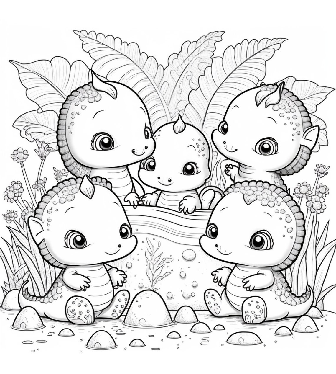 20 Cute Dinosaur Coloring Pages for Kids, Dinosaur Coloring Pages, Baby ...