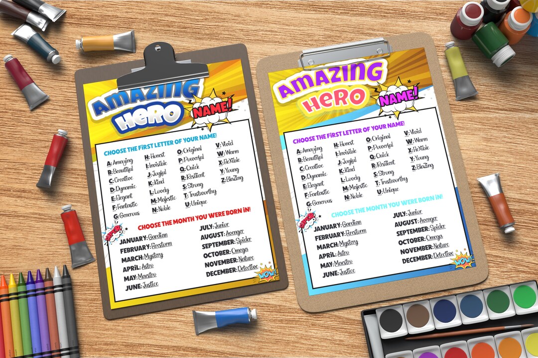 Printable Superhero Party Sign, Superhero Name Game, Digital ...