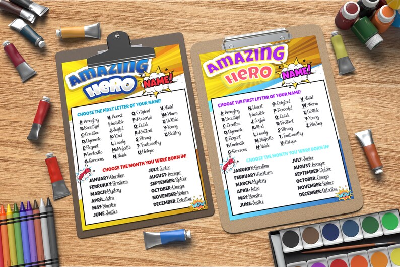 Printable Superhero Party Sign, Superhero Name Game, Digital ...