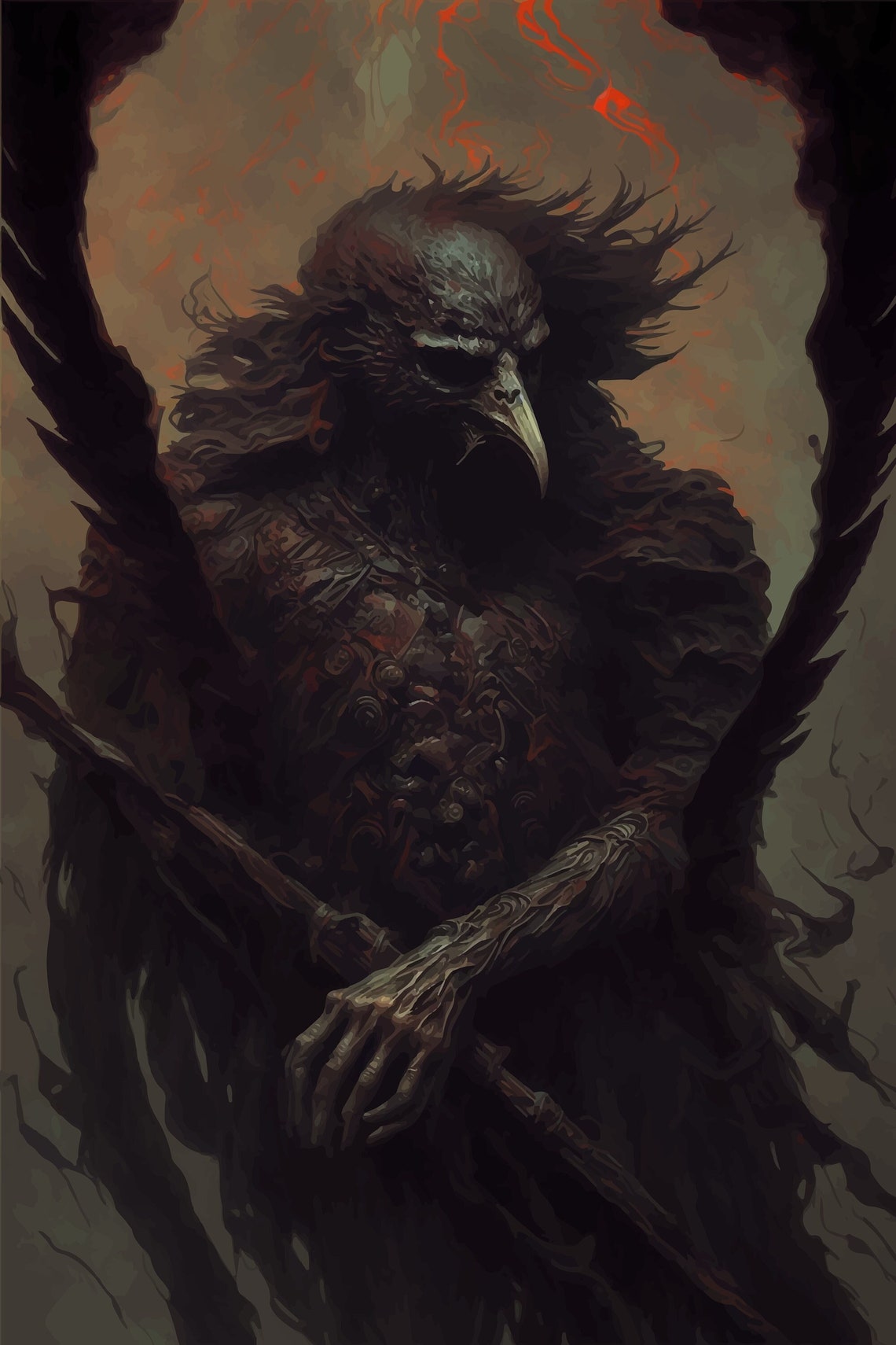 The Raven Man Digital Download AI Art - Etsy