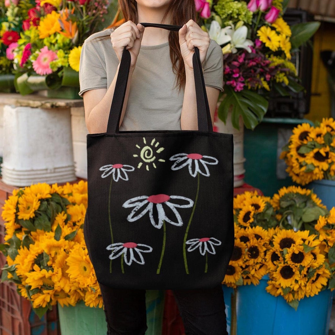 Daisy Doodle Tote Bag Cute Daisies Flowered Gifted Totebag for Daisy ...