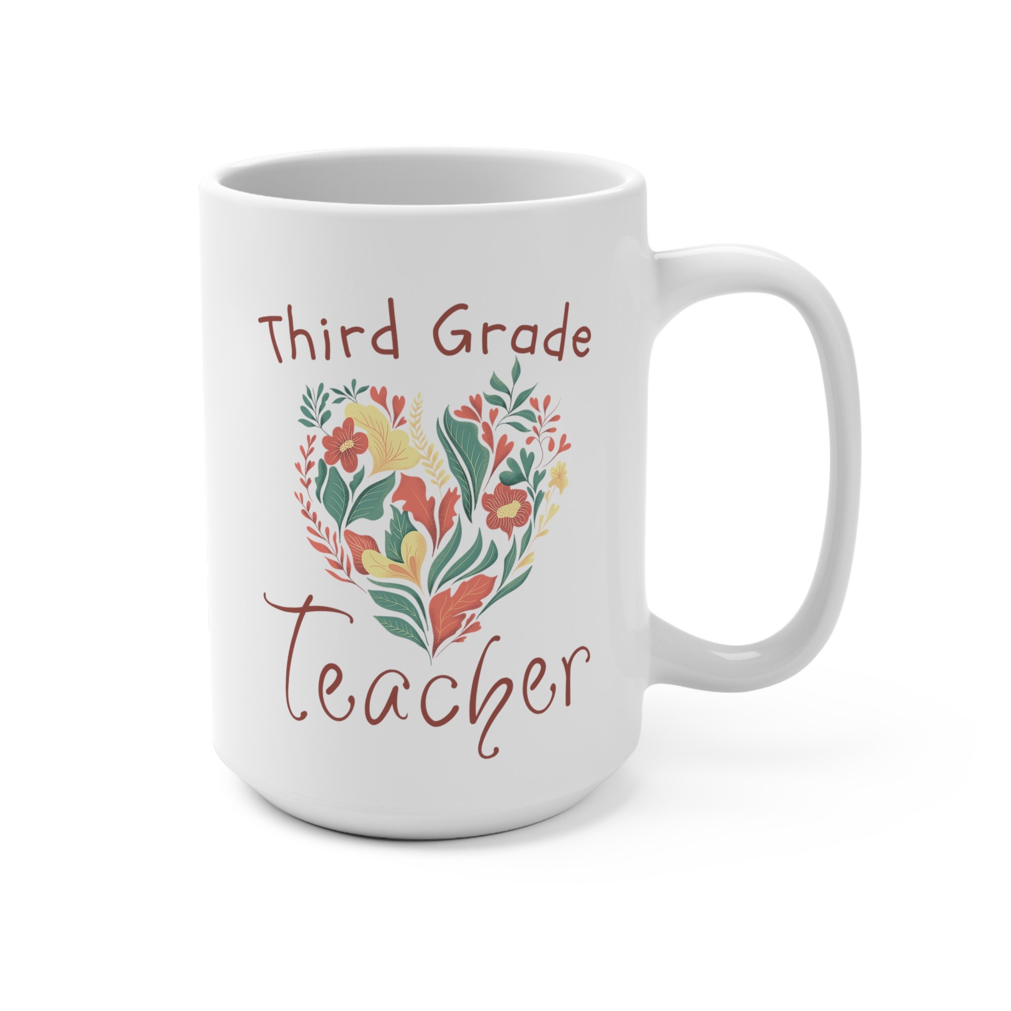 3rd Grade Wildflower Teacher Mug, Teaching Mug Gift From Student, Teach ...