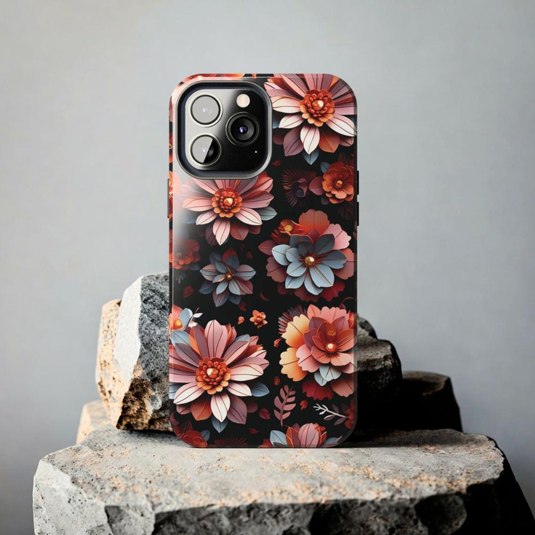 IPhone 3D Flower Pattern Case Full-wrap Printing Floral Phone Cover ...