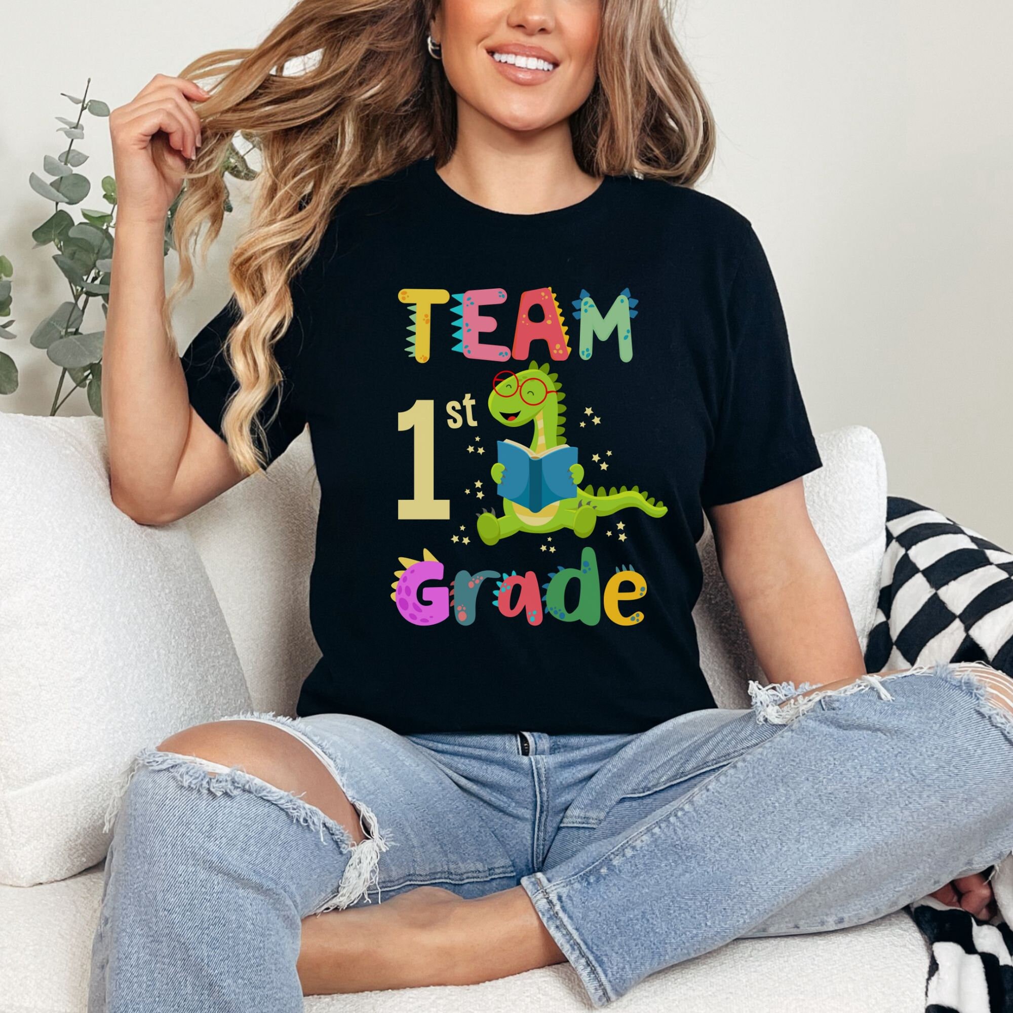 Dinosaur 1st Grade Team Shirt, Matching Teacher 1st Grade Teach Tee ...