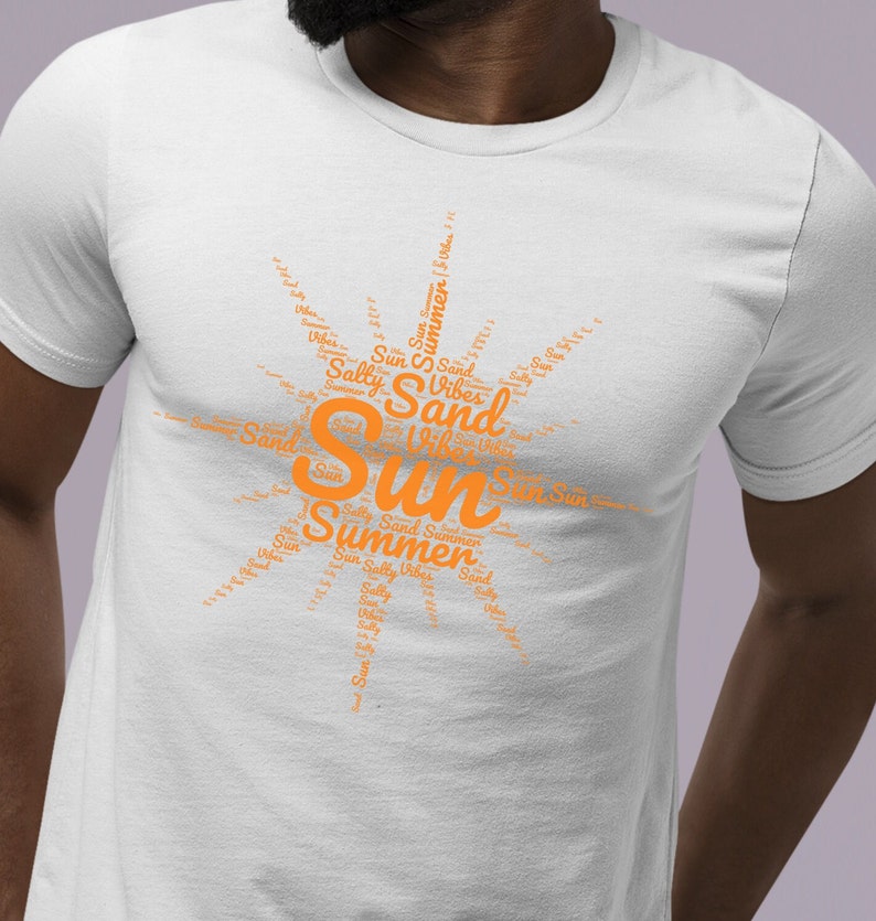 Gold Sun Words Sunburst Shirt, Beachy Vibes Aesthetic Sun Shirt, Simple ...