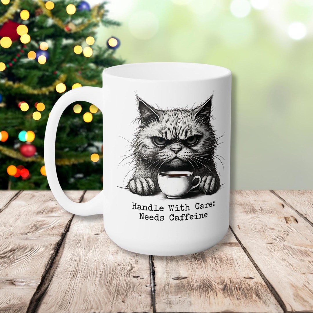Grumpy Cat Lovers Coffee Mug Sarcastic Cat Gift More Coffee Cute Cat ...