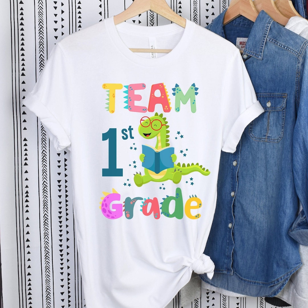 Dinosaur 1st Grade Team Shirt, Matching Teacher 1st Grade Teach Tee ...