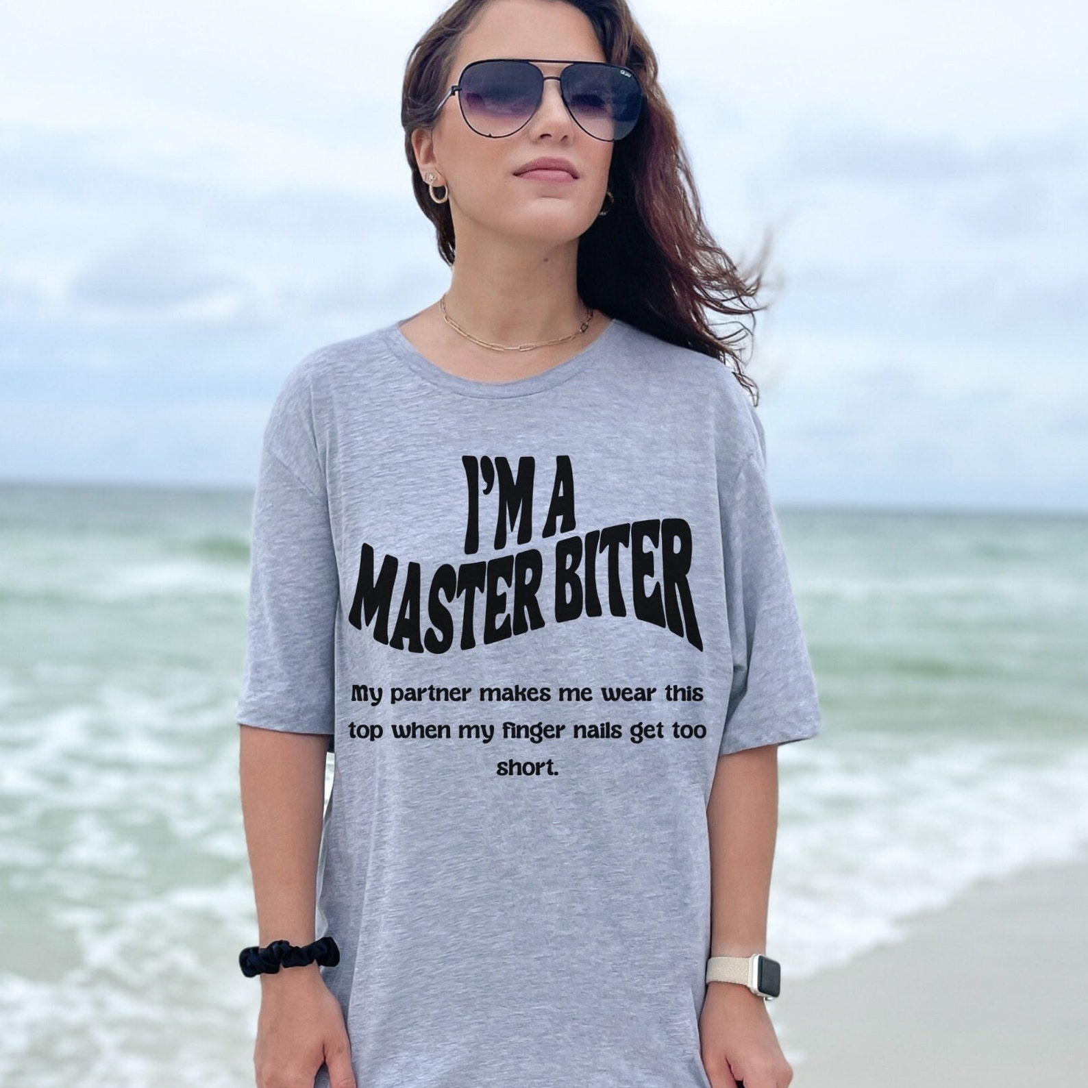 Nail Biter Edgy Humor Shirt, Bad Habit Nail Bite Dad Joke Gift, Bad ...
