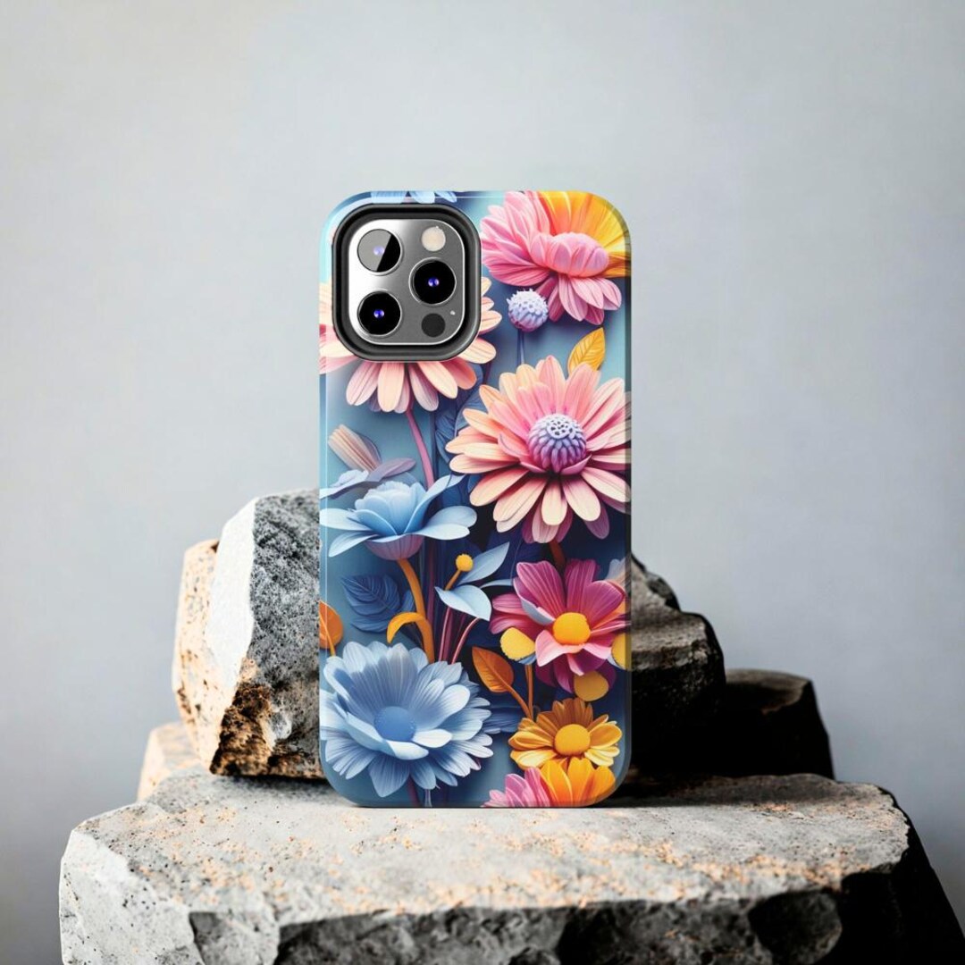 IPhone 3D Flower Case Spring Blue 15promax Case Floral Phone Casing ...