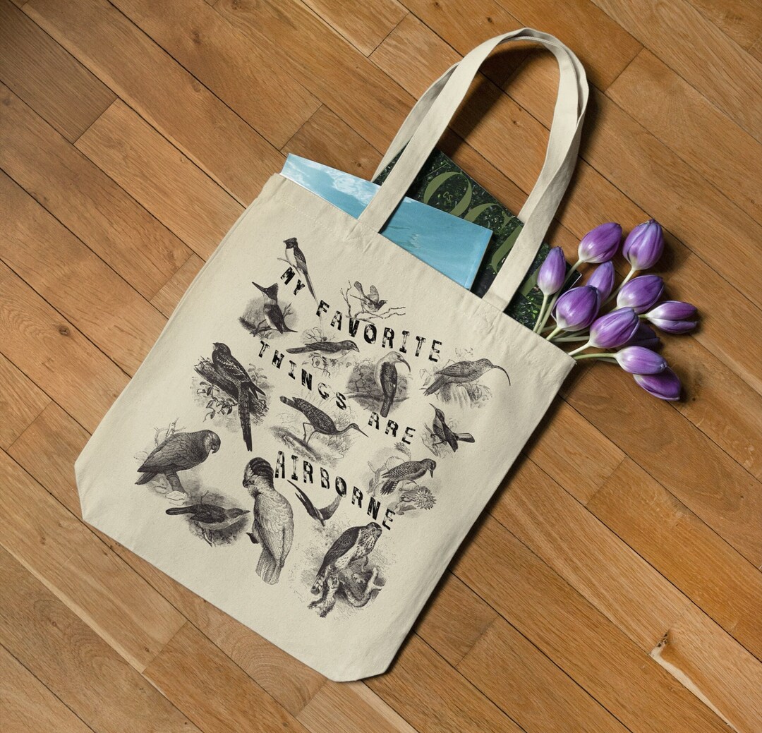 Cute Bird Watcher Tote Bag-for Bird Nerd, Dark Academia Birdwatchers ...