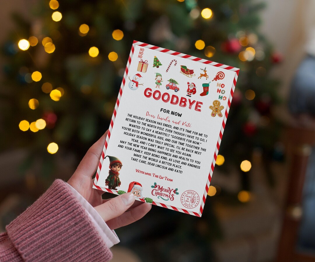 2024 Elf Goodbye Letter Departure Letter, Editable Christmas Goodbye ...