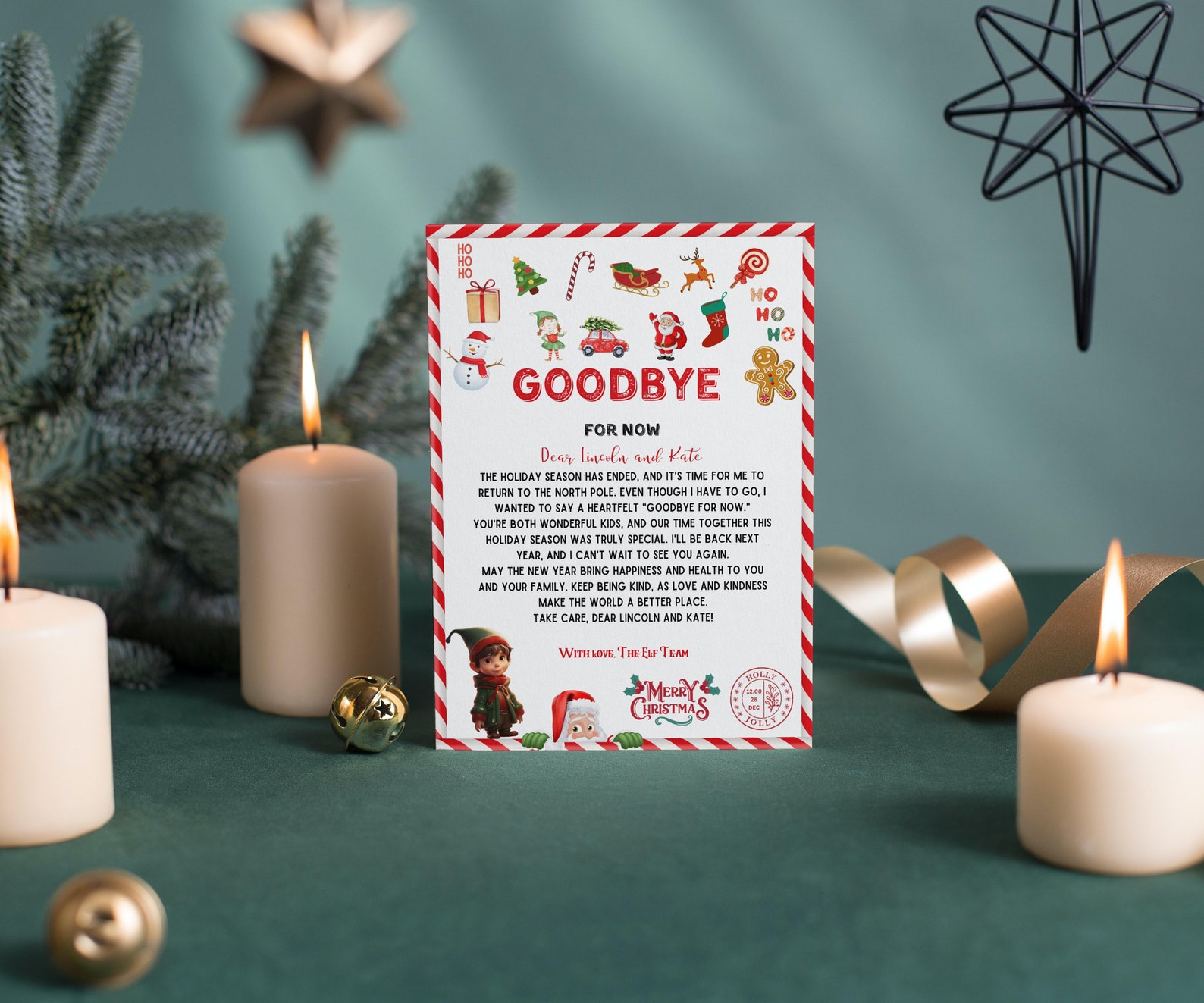 2024 Elf Goodbye Letter Departure Letter, Editable Christmas Goodbye ...