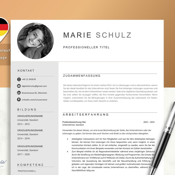 Bewerbungsvorlage word lebenslauf vorlage deutsch bewerbungsvorlage ...