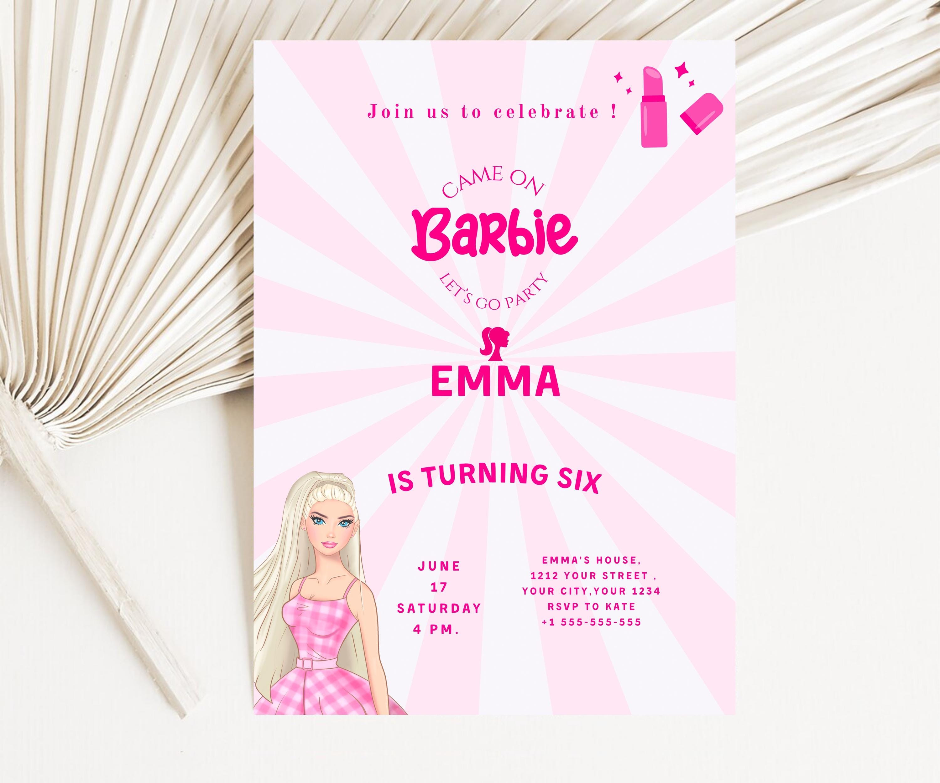 Empty Barbie Invitations