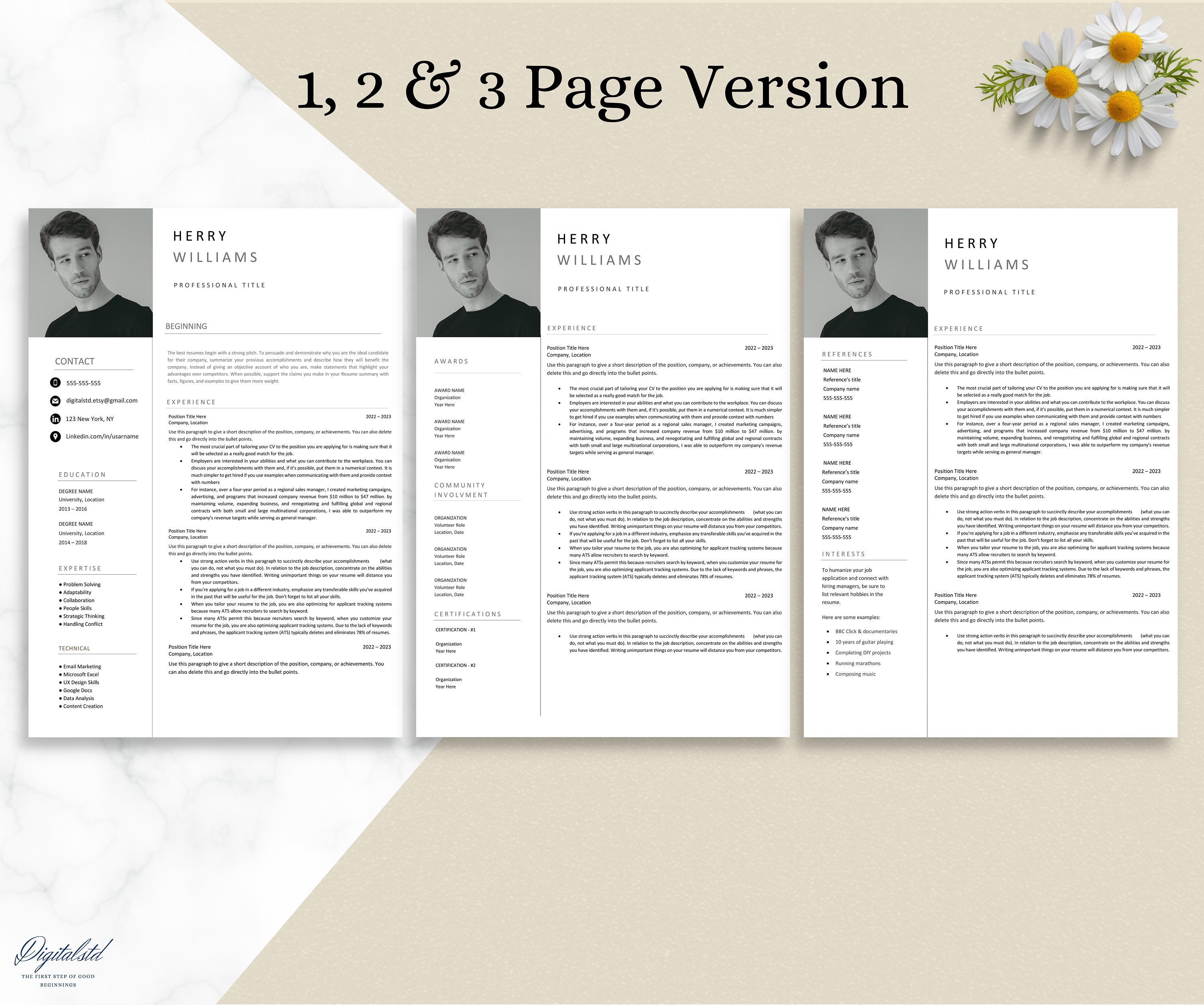 Cv Template, Resume Template, Cv Design Word and Pages, Best Cv Resume ...