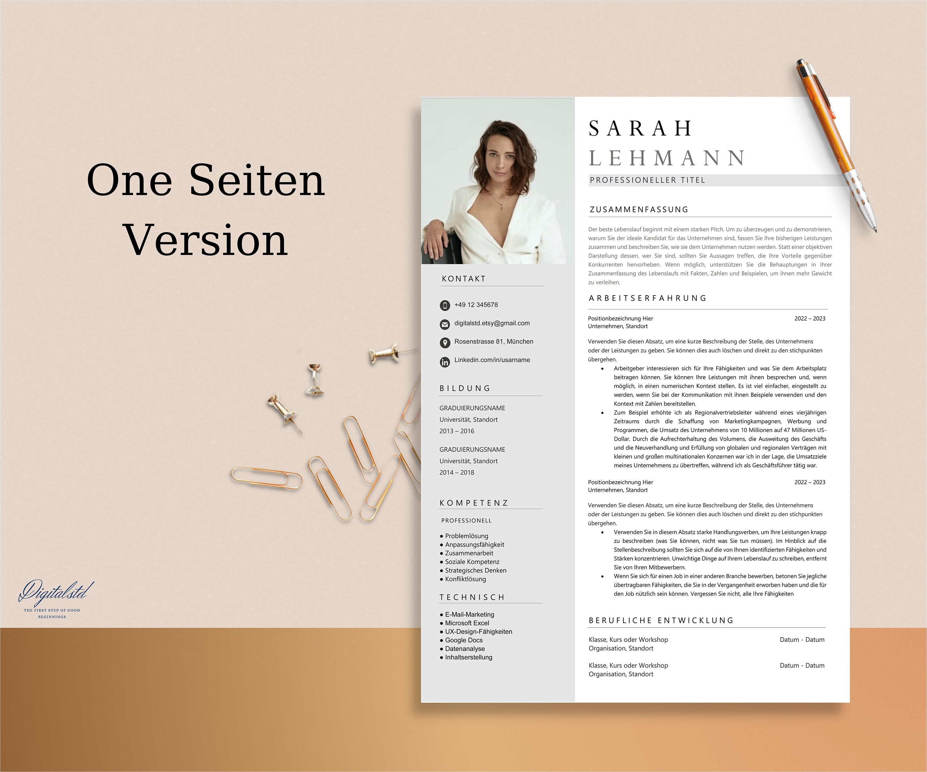 Lebenslauf Vorlage Bewerbung anschreiben deckblätter - Etsy.de