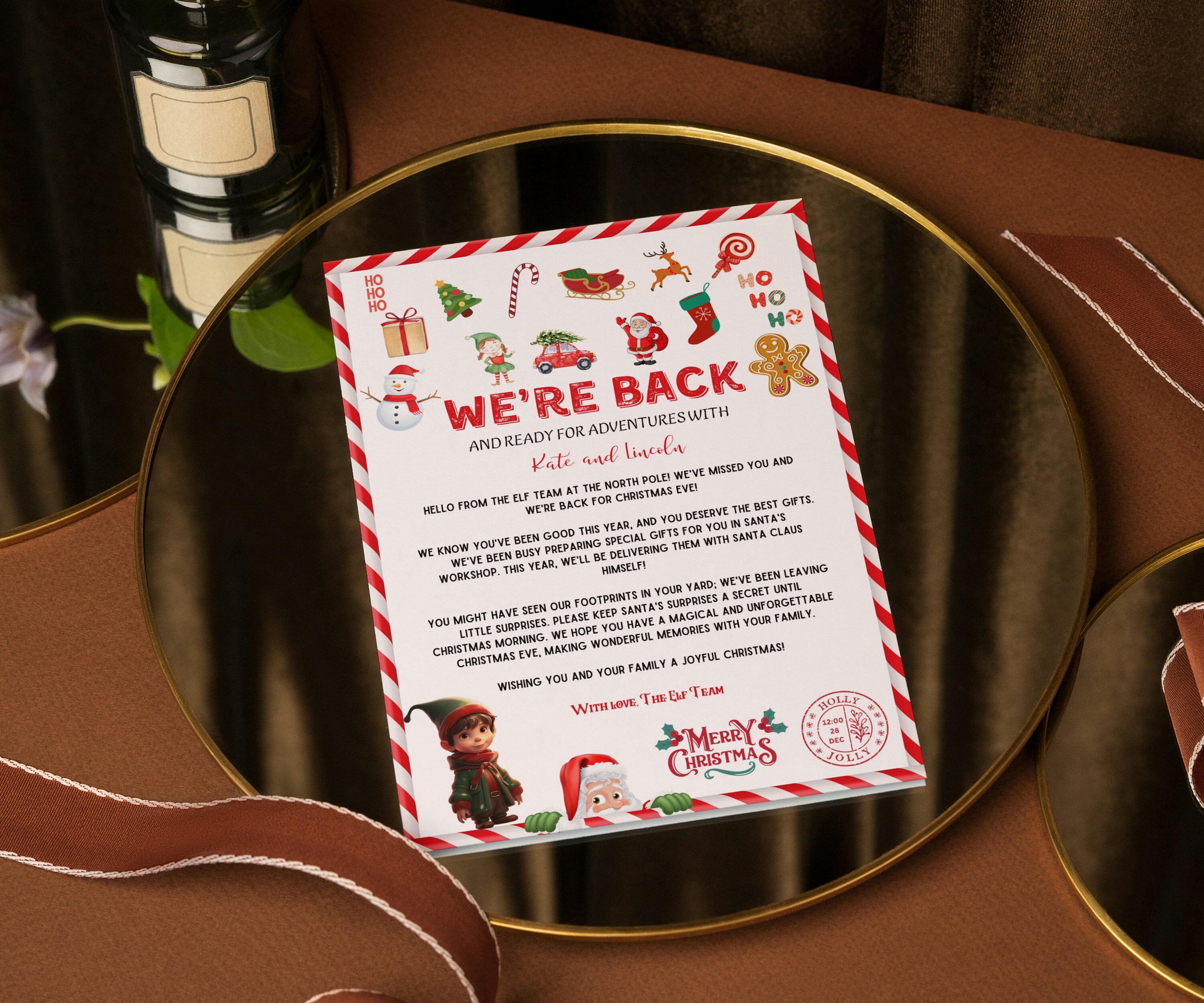 Editable Elf Arrival Letter Return Letter DIY Christmas Elf - Etsy