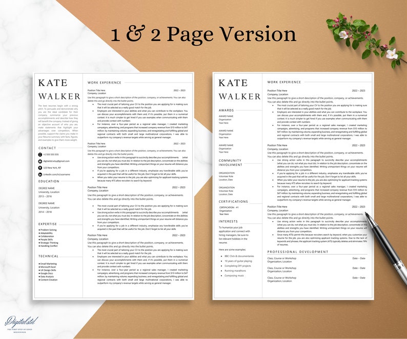 Resume Template for Word Pages Resume Template Cover Letter References ...