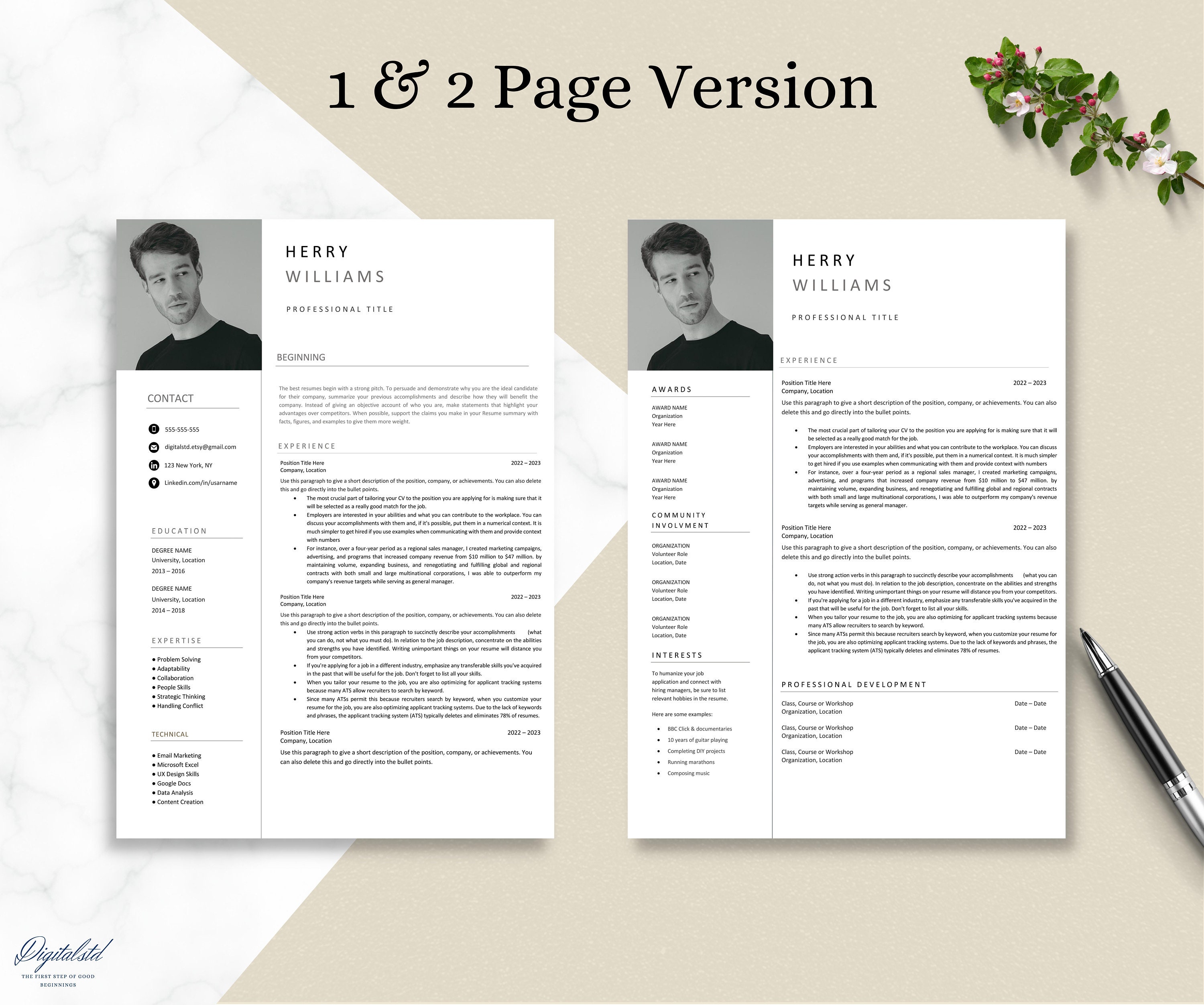 Cv Template, Resume Template, Cv Design Word and Pages, Best Cv Resume ...
