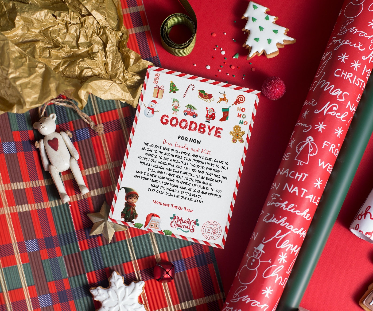 2024 Elf Goodbye Letter Departure Letter, Editable Christmas Goodbye ...