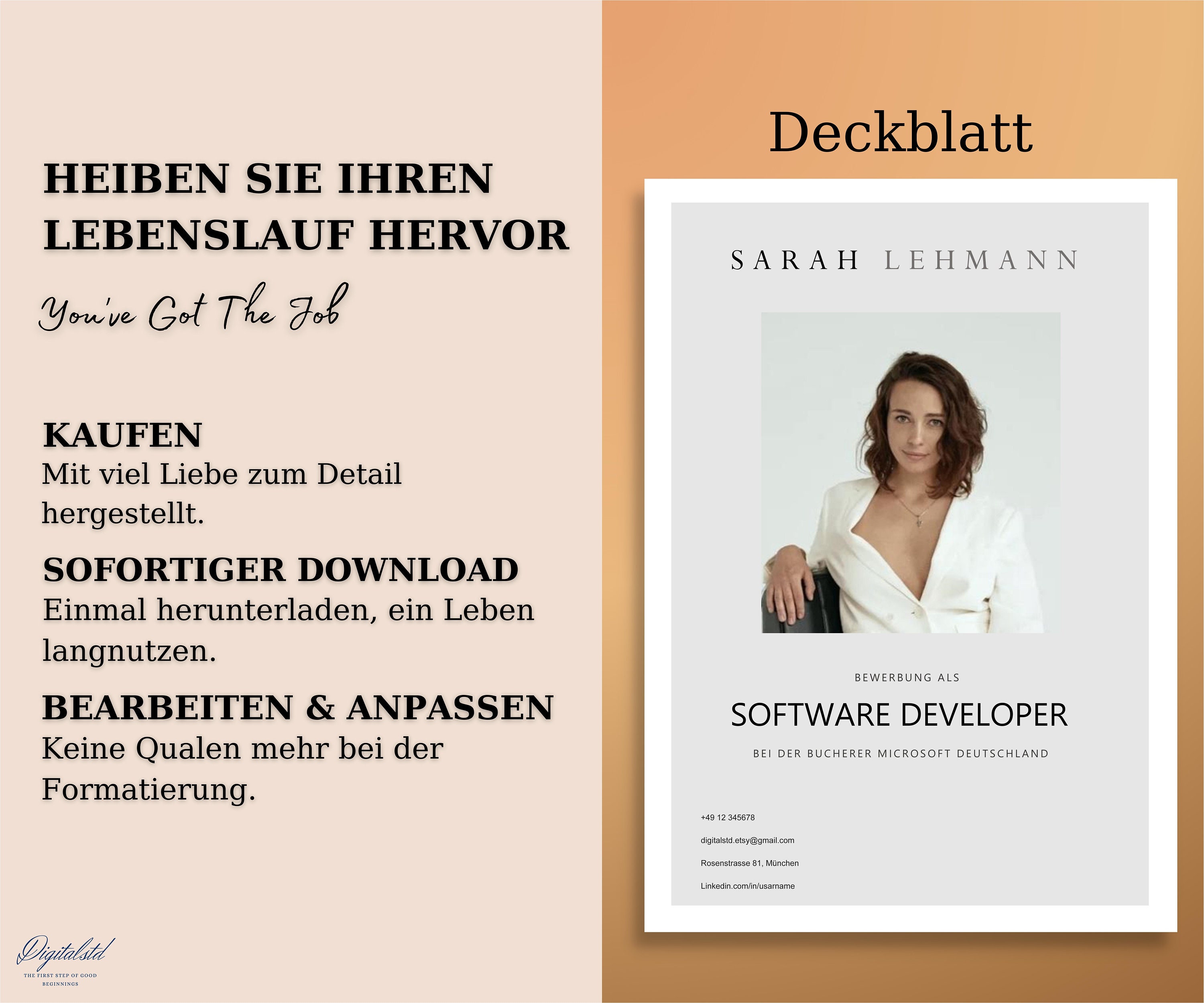 Lebenslauf Vorlage Bewerbung anschreiben deckblätter - Etsy.de