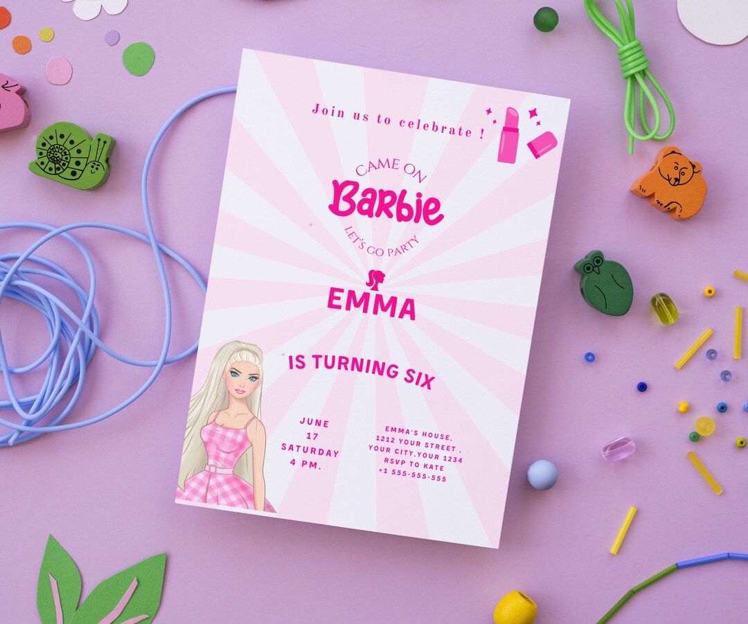 Editable Pink Sparkle Birthday Invitation, Printable Girl Party Invite ...
