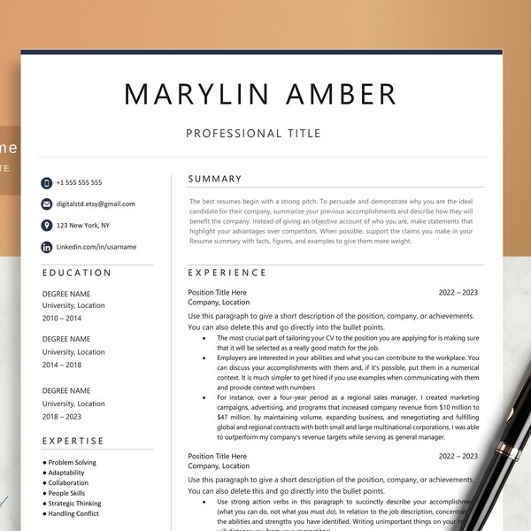 Cover Letter Business Card Resume - Etsy