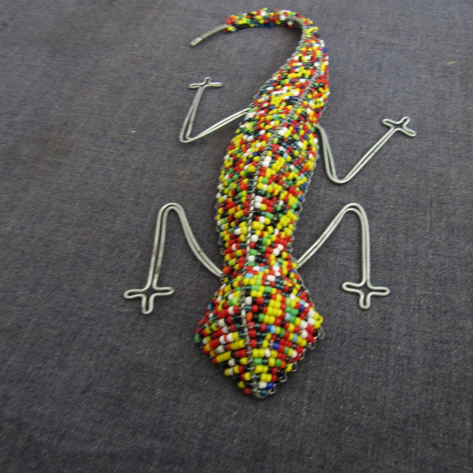 Beaded Lizard Sculpture. Reptile Art - Etsy
