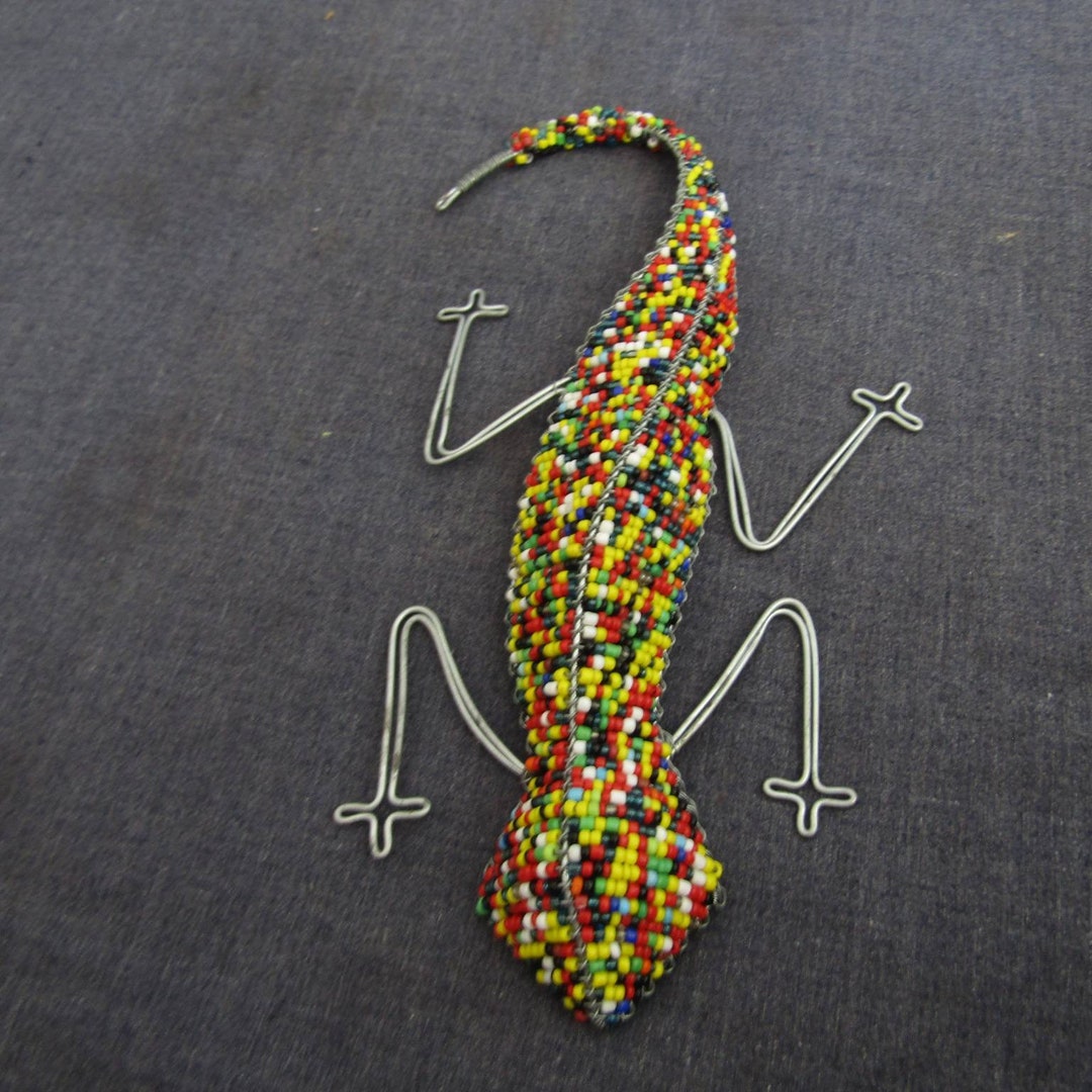 Beaded Lizard Sculpture. Reptile Art - Etsy