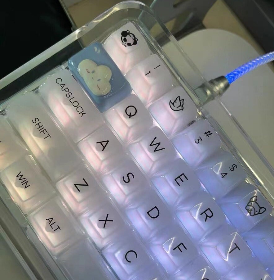 Cute Cloud Keycap Artisan Hand-painted Keycaps Stone Clay - Etsy