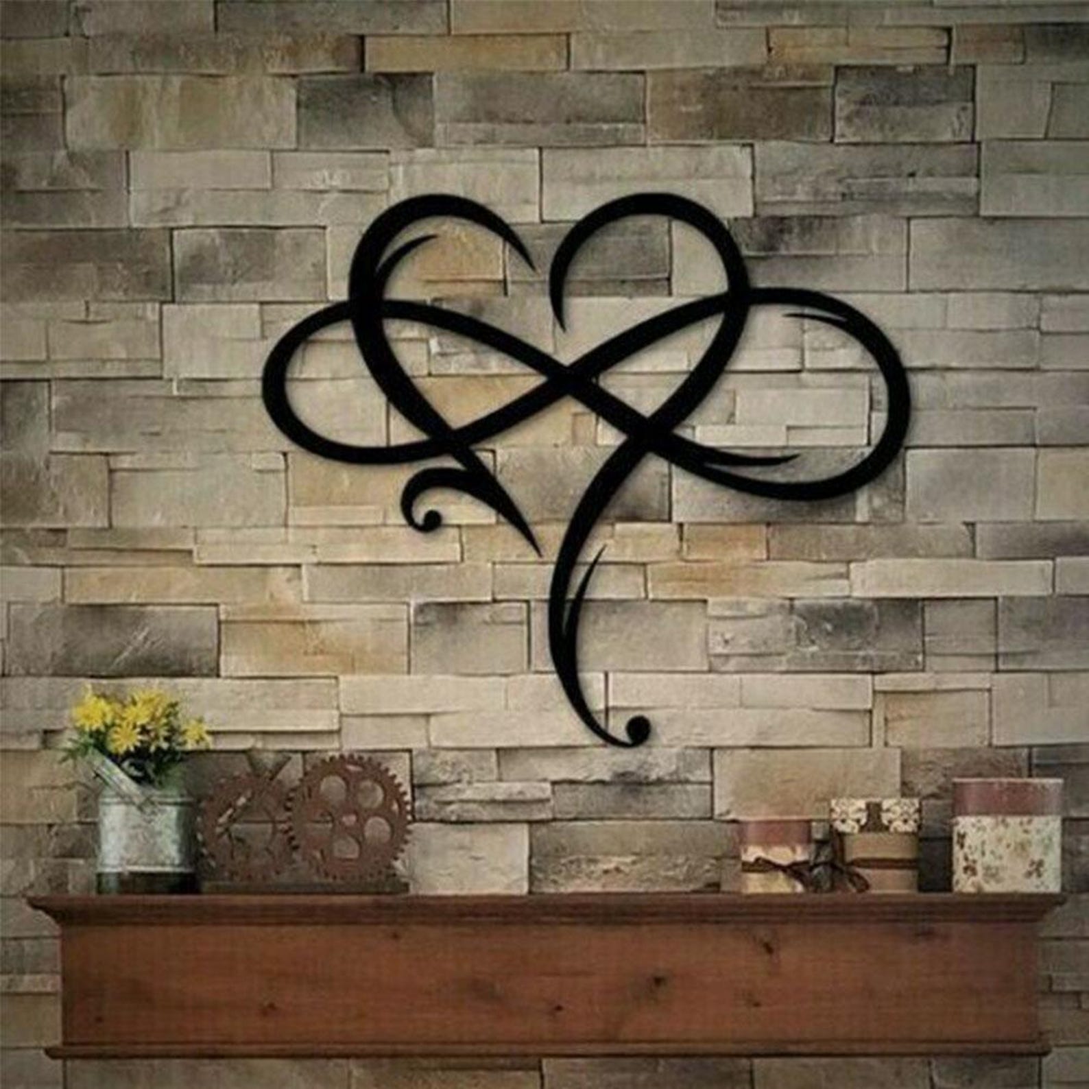 Metal Heart Wall Art, Infinity Heart Metal Wall Art,metal Boho Heart ...