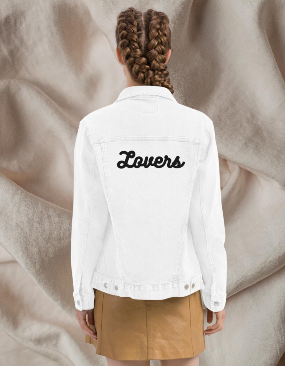 White Embroidered Jeans Jacket Lovers, Denim Jacket, Embroidery Lover ...