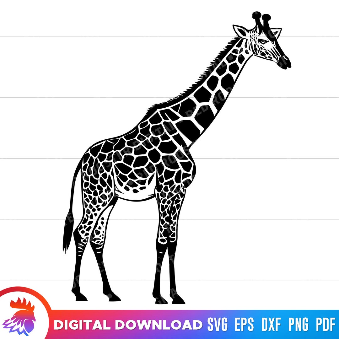 Giraffe Svg, Giraffe Standing, Giraffe Cut File, Standing Giraffe ...