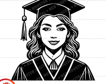 College Grad Silhouette Svg, Grad Party Svg, High School Graduation Svg ...
