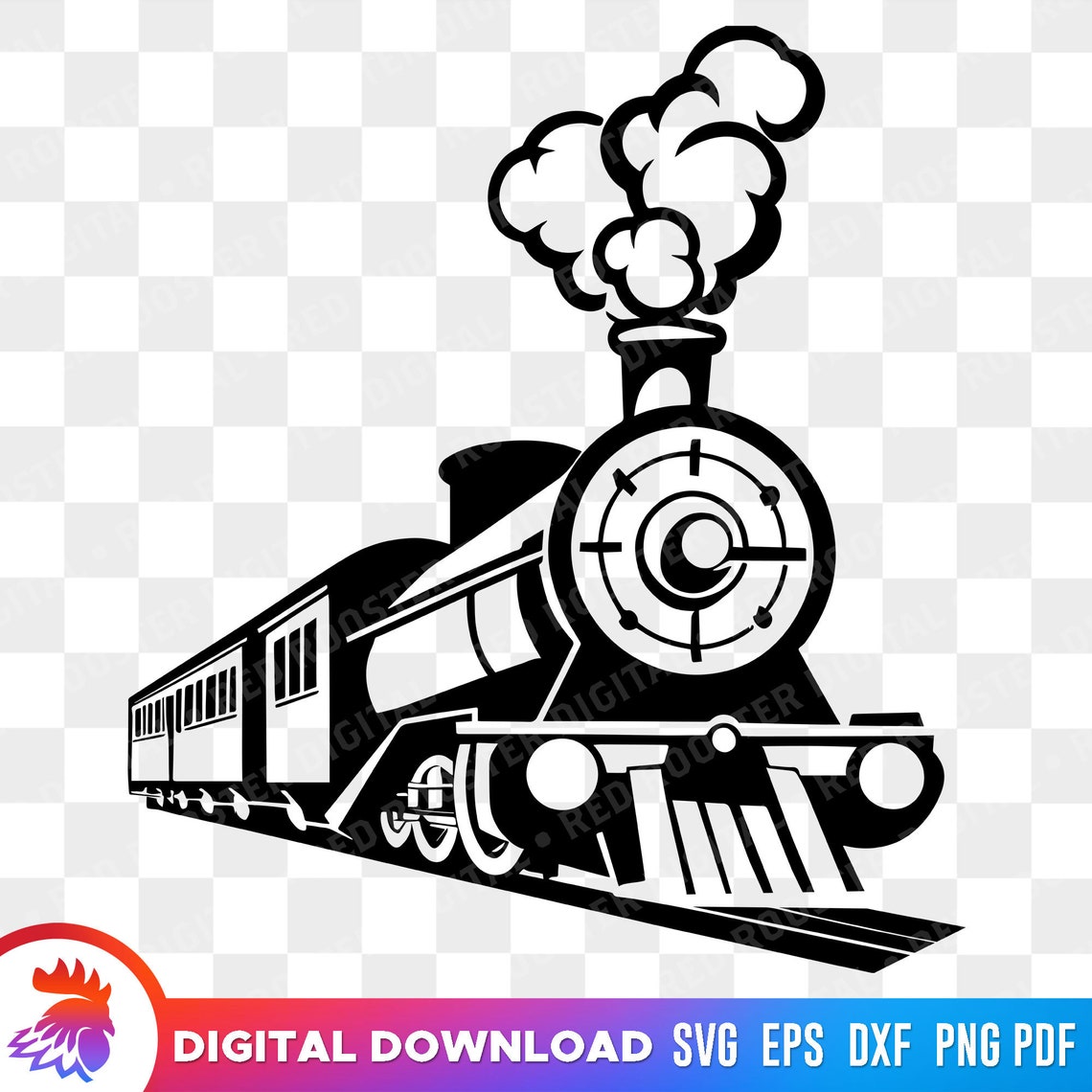 Train Engine Svg, Train Svg, Steam Engine, Train Cars, Train on Tracks ...