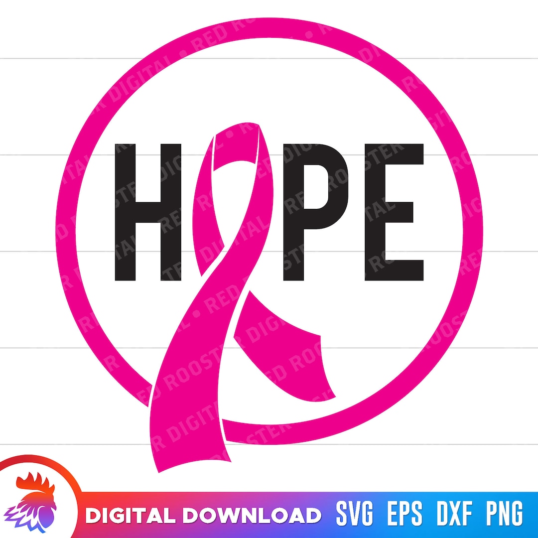 Hope Ribbon SVG, Breast Cancer Awareness Ribbon Svg, Social Awareness ...