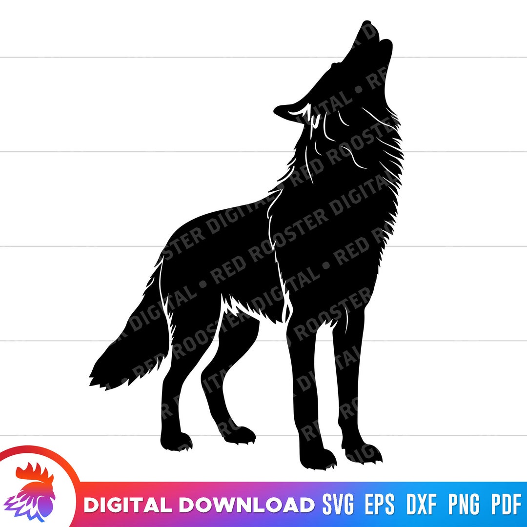 Wolf Silhouette Svg, Wolf Howling Svg, Wolf Svg, Wolf Clipart, Wolf Cut ...
