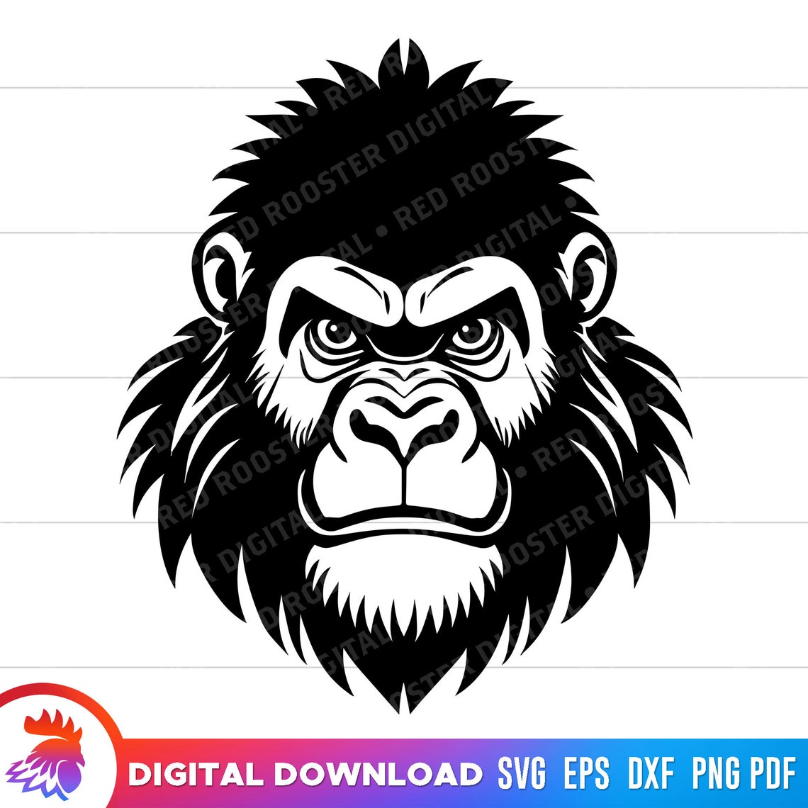 Gorilla Svg, Gorilla Face Cut File, Gorilla Png, Gorilla Clipart ...