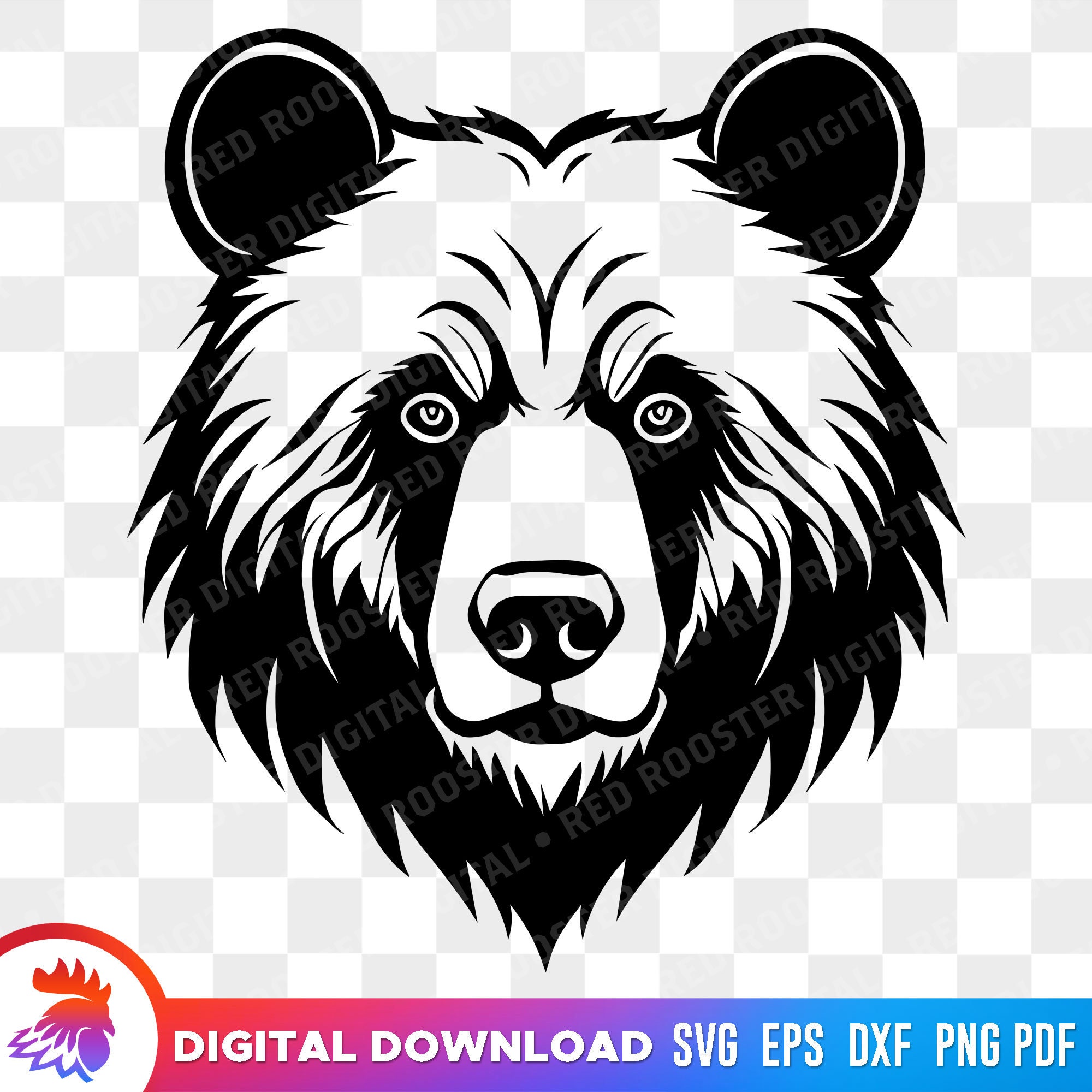 Bear Face Svg, Grizzly Bear Cut File, Bear Head Png, Bear Clipart, Bear Face Svg for Cricut ...