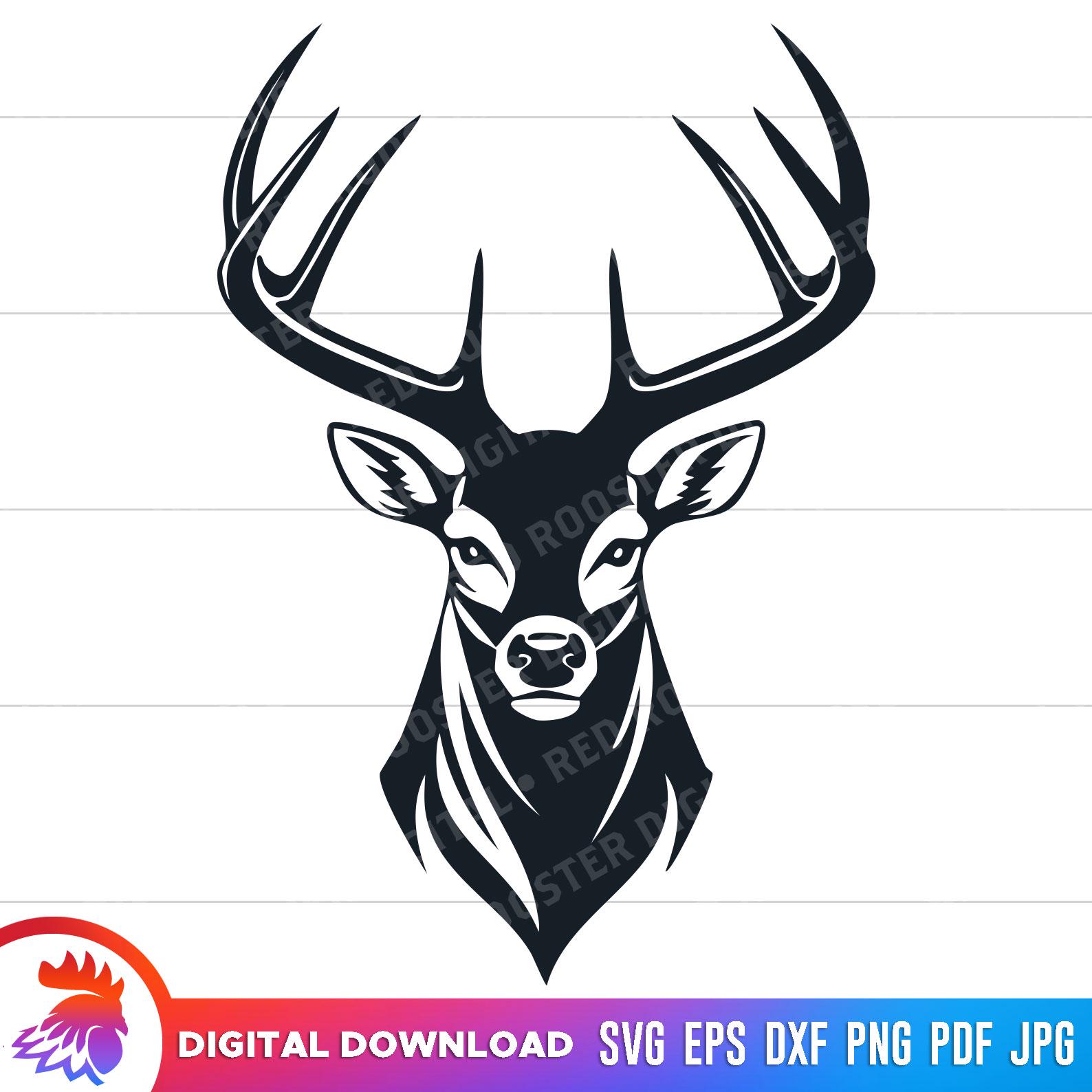 Deer Buck Svg, Whitetail Deer, Deer Clipart, Buck Cut File, Deer Icon ...