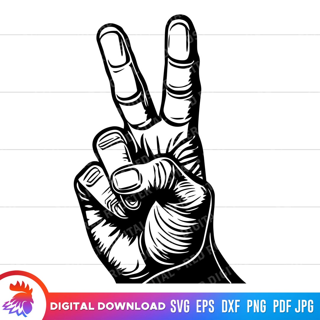 Peace Sign Fingers Svg, Peace Symbol, Hand Gesture, Peace Sign, Cut ...