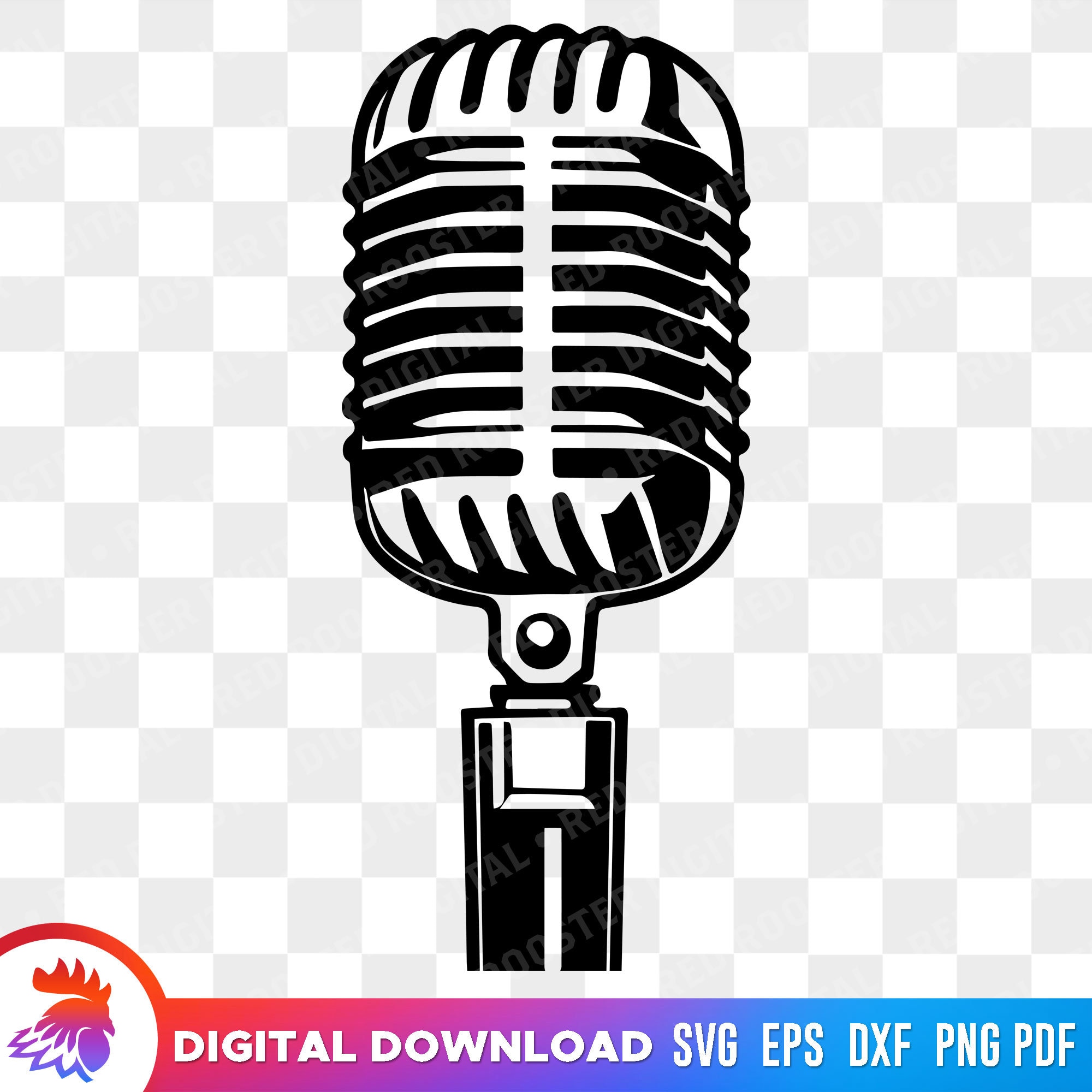 Vintage Microphone Svg, Old Fashioned Microphone, Microphone Clipart ...