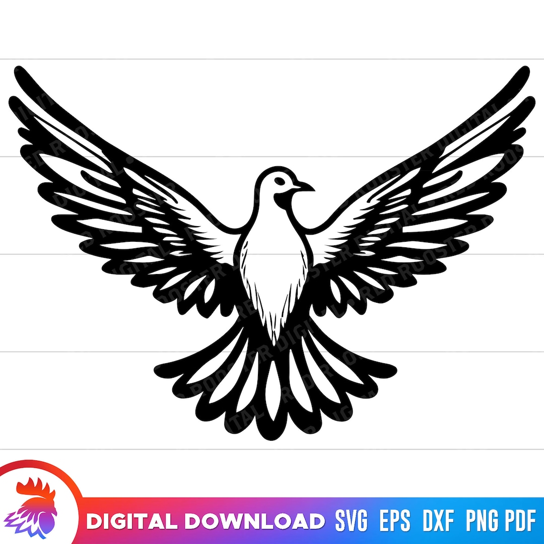 Dove Svg, Flying Dove Svg, Dove of Peace, Dove Symbol, Dove Clipart ...