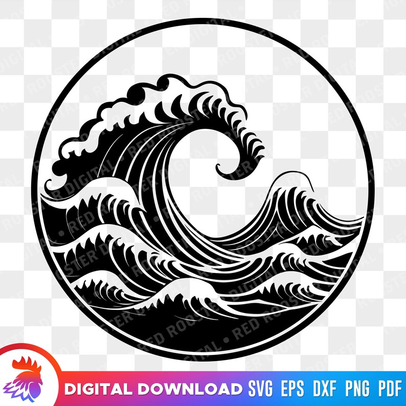 Wave Art Svg, Abstract Waves, Crashing Beach Waves, Wave Artwork, Waves ...
